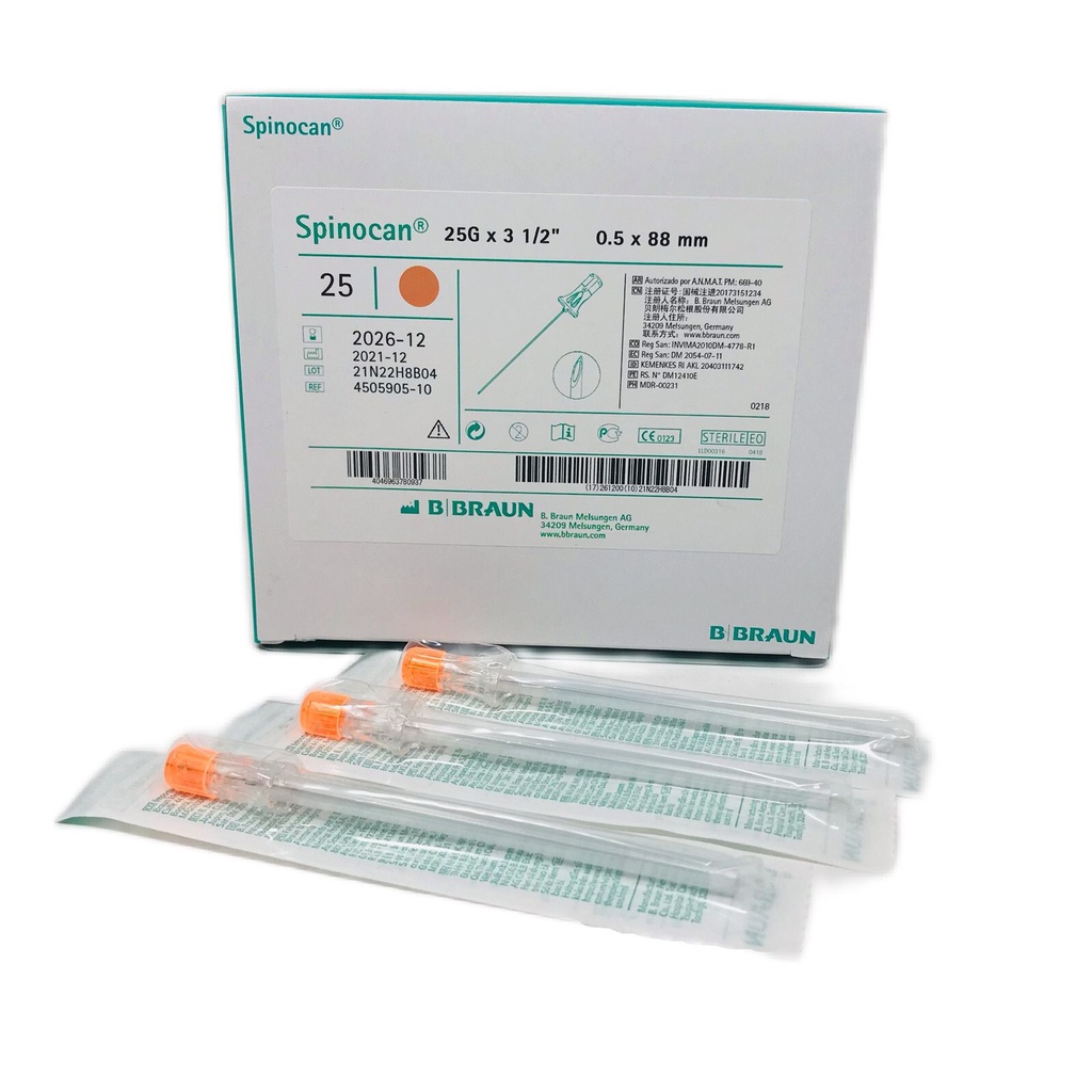 BBRAUN AGUJA PUNCION LUMBAR 25G X 3 1/2" REF/4505905-10 | Website Prime