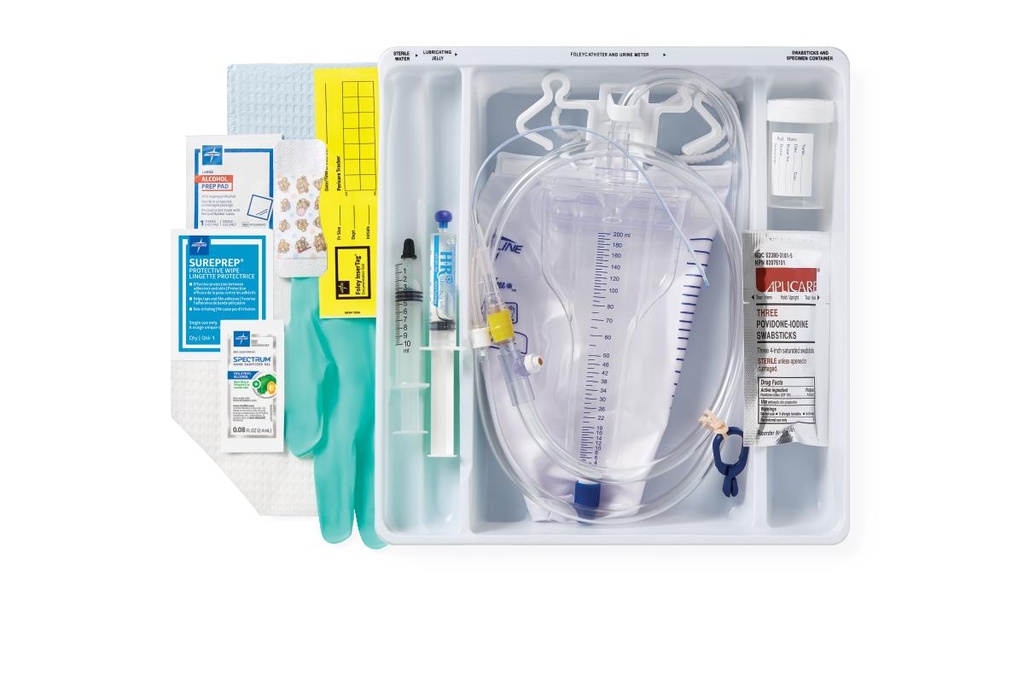 MEDLINE KIT DE DRENAJE URINARIO CON SONDA FOLEY 100% SILICÓN 6FR, 1.5ML ...