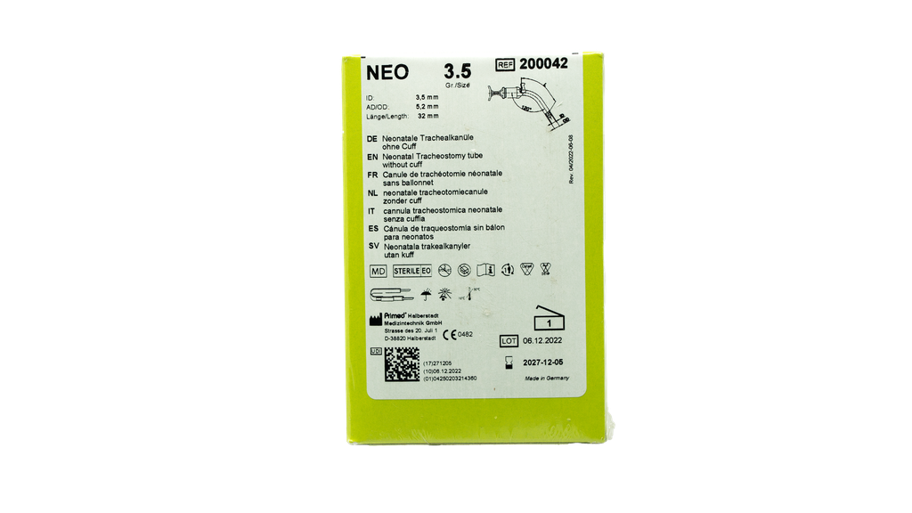 PRIMED CANULA DE TRAQUEOSTOMIA 3.5 SIN BALÓN REF/200042 | Website Prime